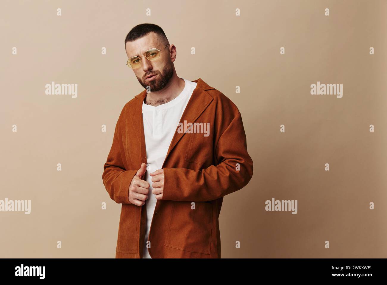 Man person looking young background portrait background studio isolated ...