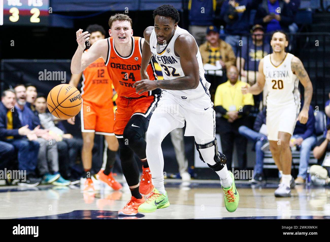 California guard Jalen Celestine (32) heads for a dunk after a steal ...