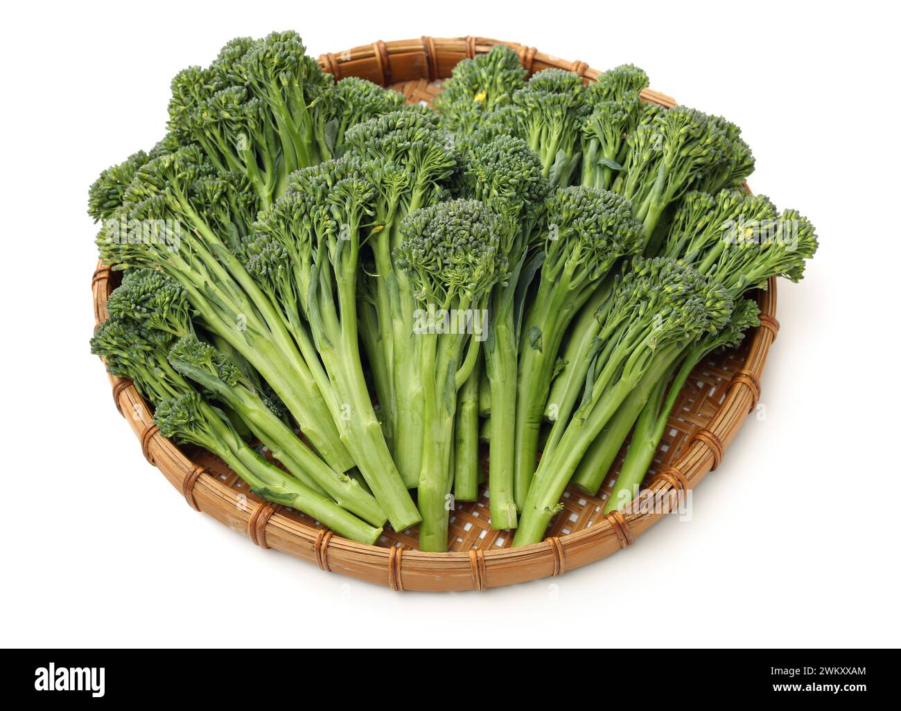 broccolini baby broccoli on white background Stock Photo - Alamy