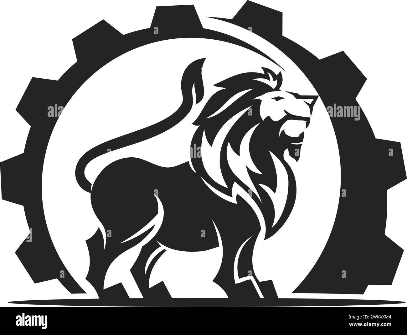 Lion Gear template Isolated. Brand Identity. Icon Abstract Vector ...