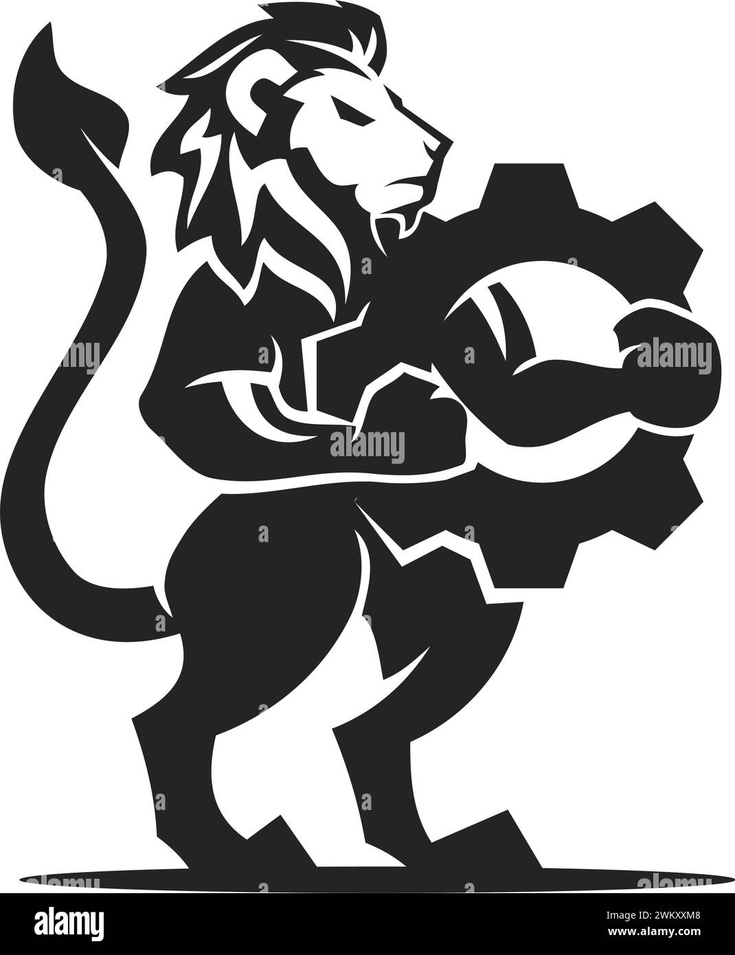 Lion Gear template Isolated. Brand Identity. Icon Abstract Vector ...