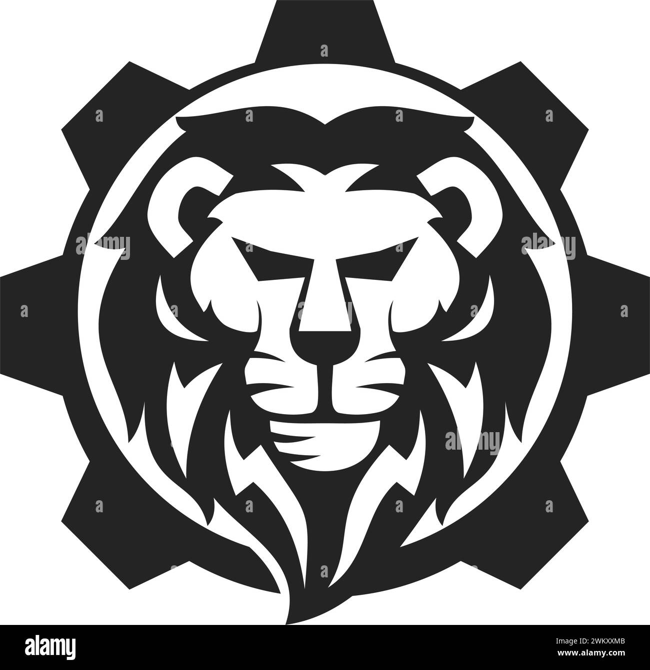 Lion Gear template Isolated. Brand Identity. Icon Abstract Vector ...