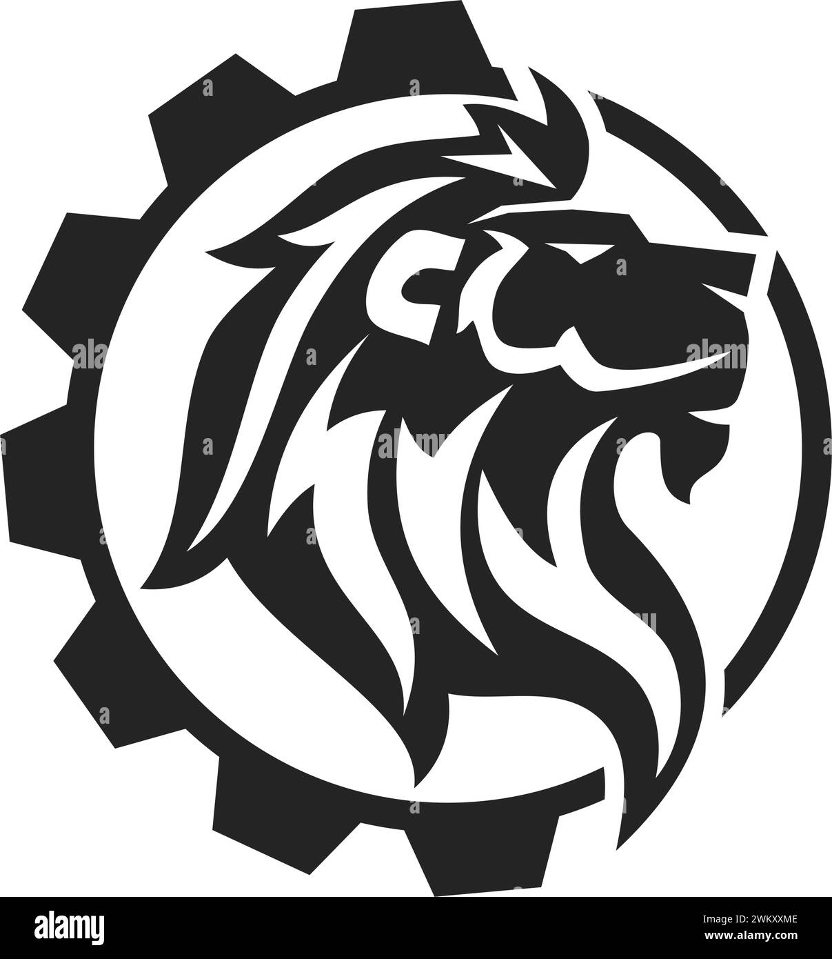 Lion Gear template Isolated. Brand Identity. Icon Abstract Vector ...