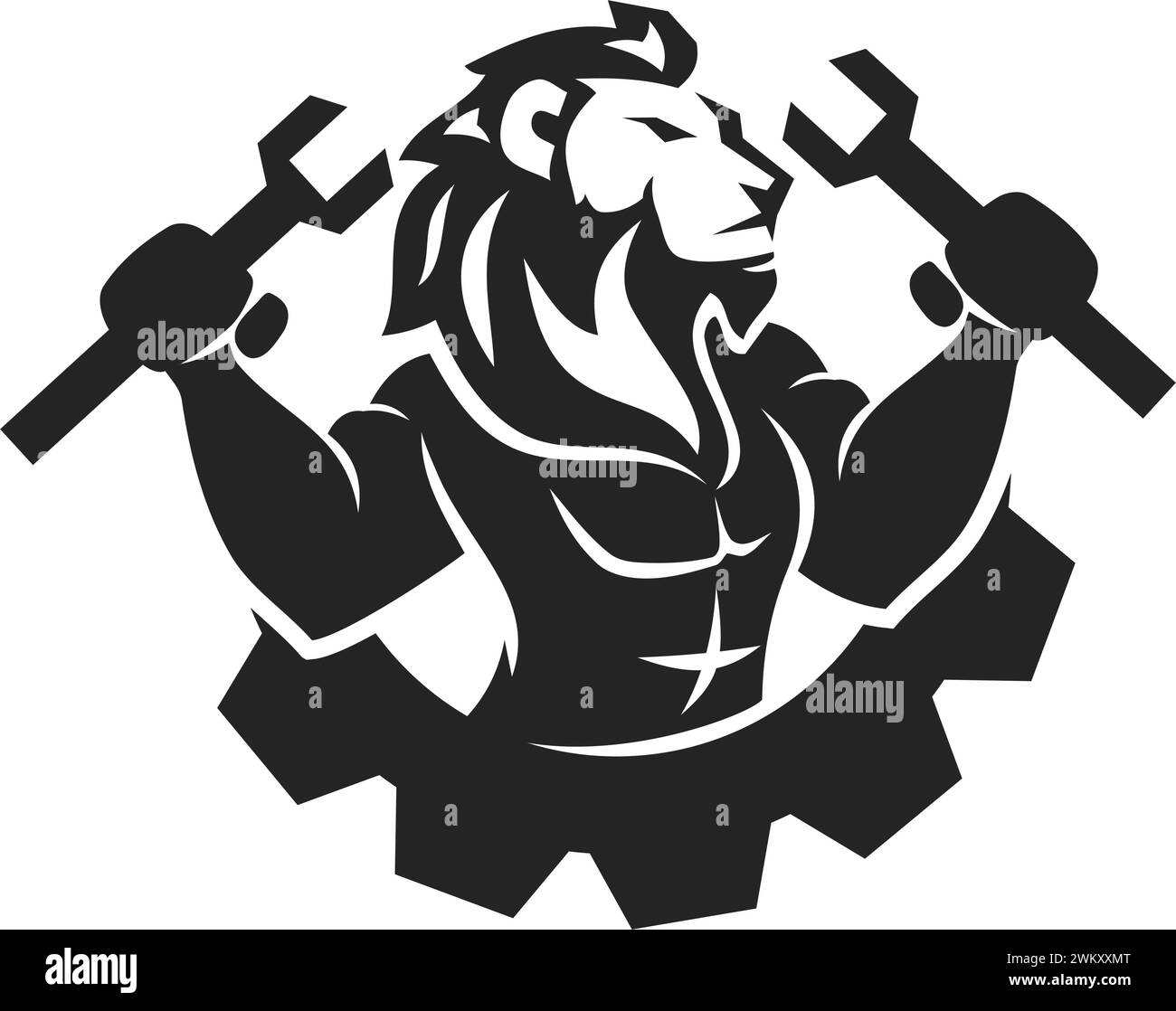 Lion Gear template Isolated. Brand Identity. Icon Abstract Vector ...