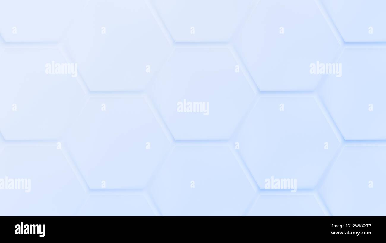Big light blue hexagon grid pattern with shadow or 3d effect on light blue. Technology ...