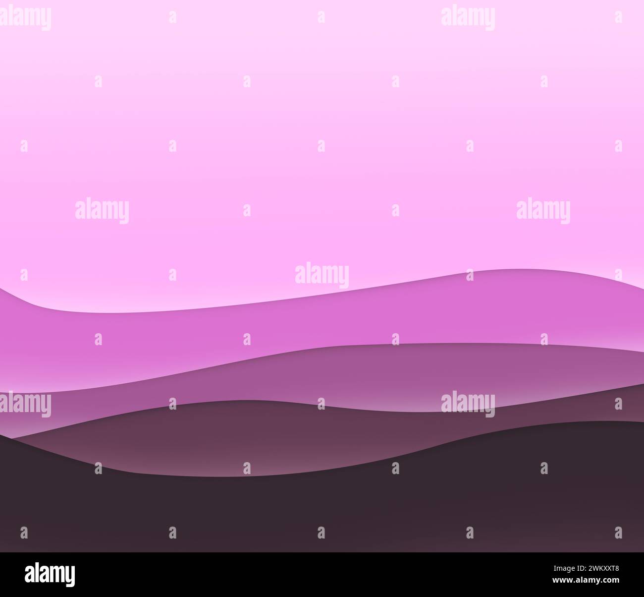 Pink, purple and magenta layered wavy lines with shadows. High ...