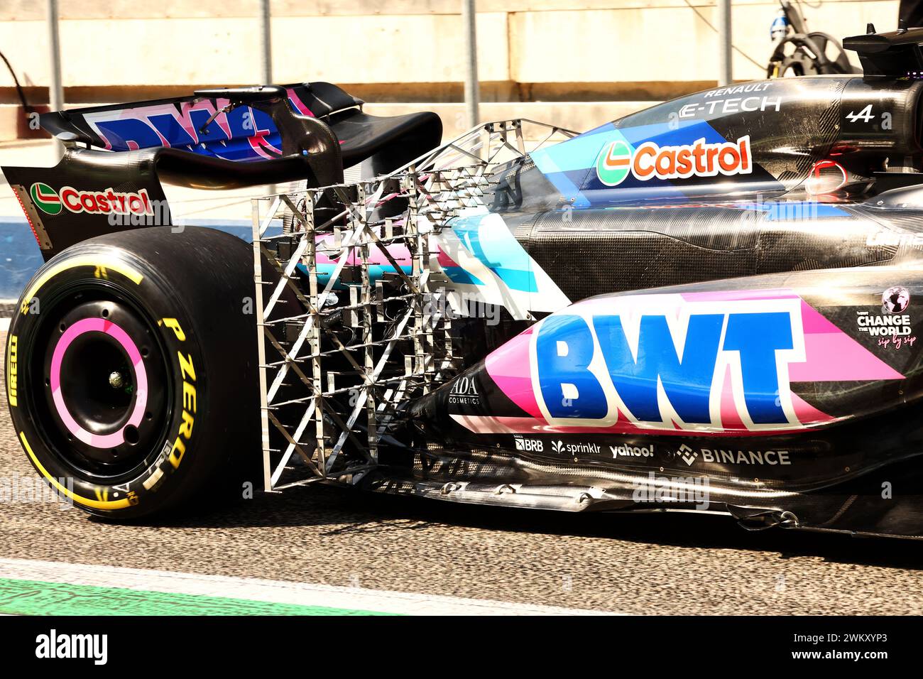 Esteban Ocon (FRA) Alpine F1 Team A524 with Aero Rakes at rear ...