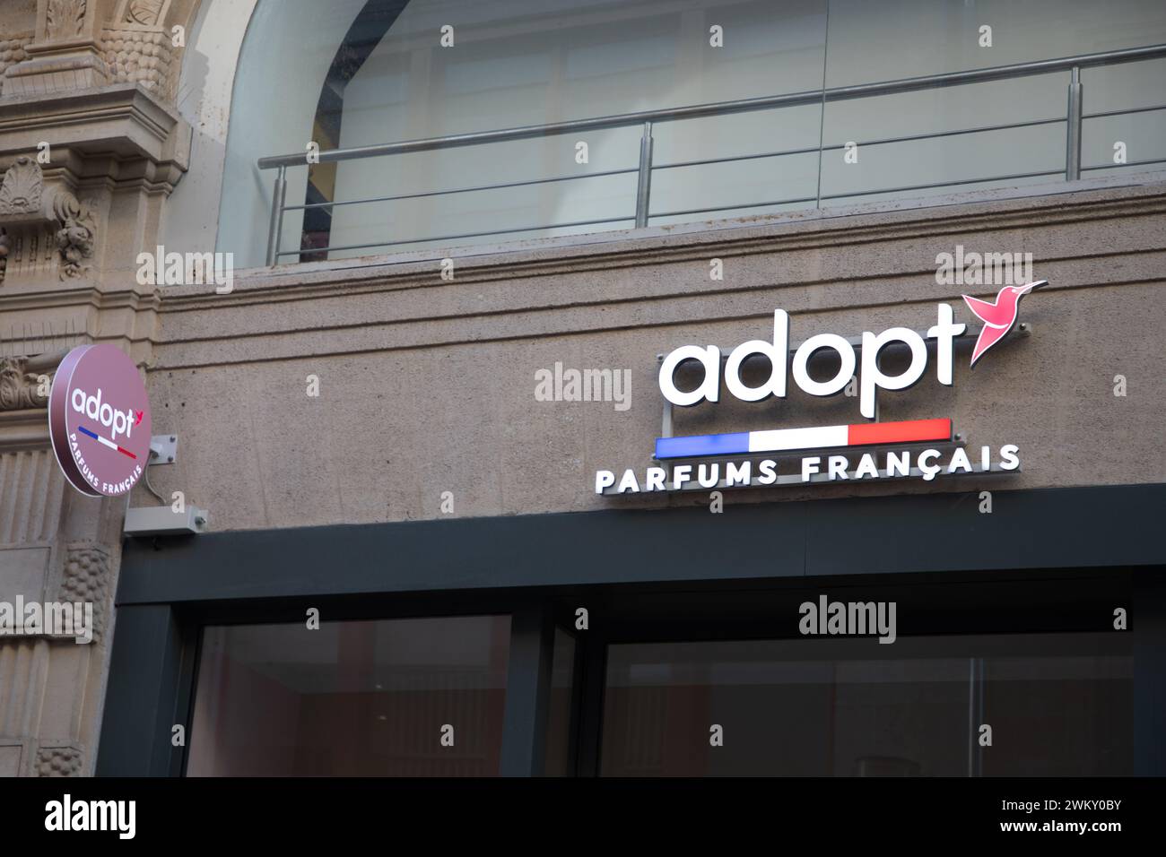 Bordeaux , France - 02 19 2024 : adopt parfum francais sign text and ...