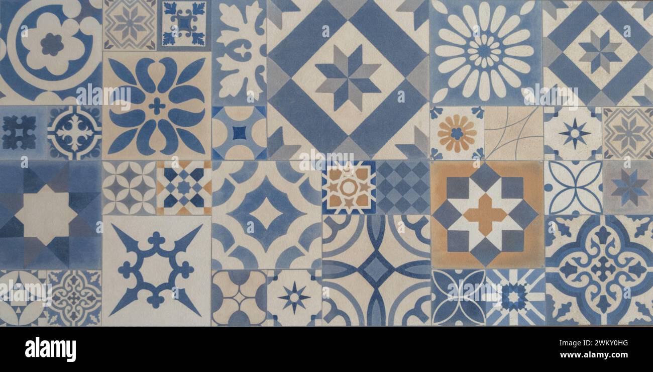 azulejos texture background vintage with floral motifs wall tiles ...
