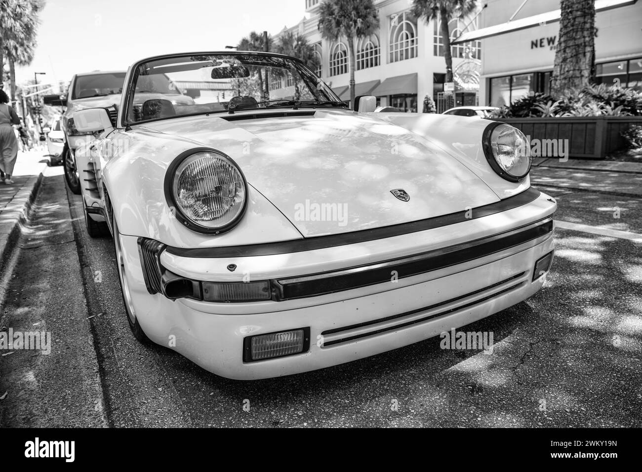 Miami, Florida USA - March 25, 2023: white Porsche930 retro vintage ...