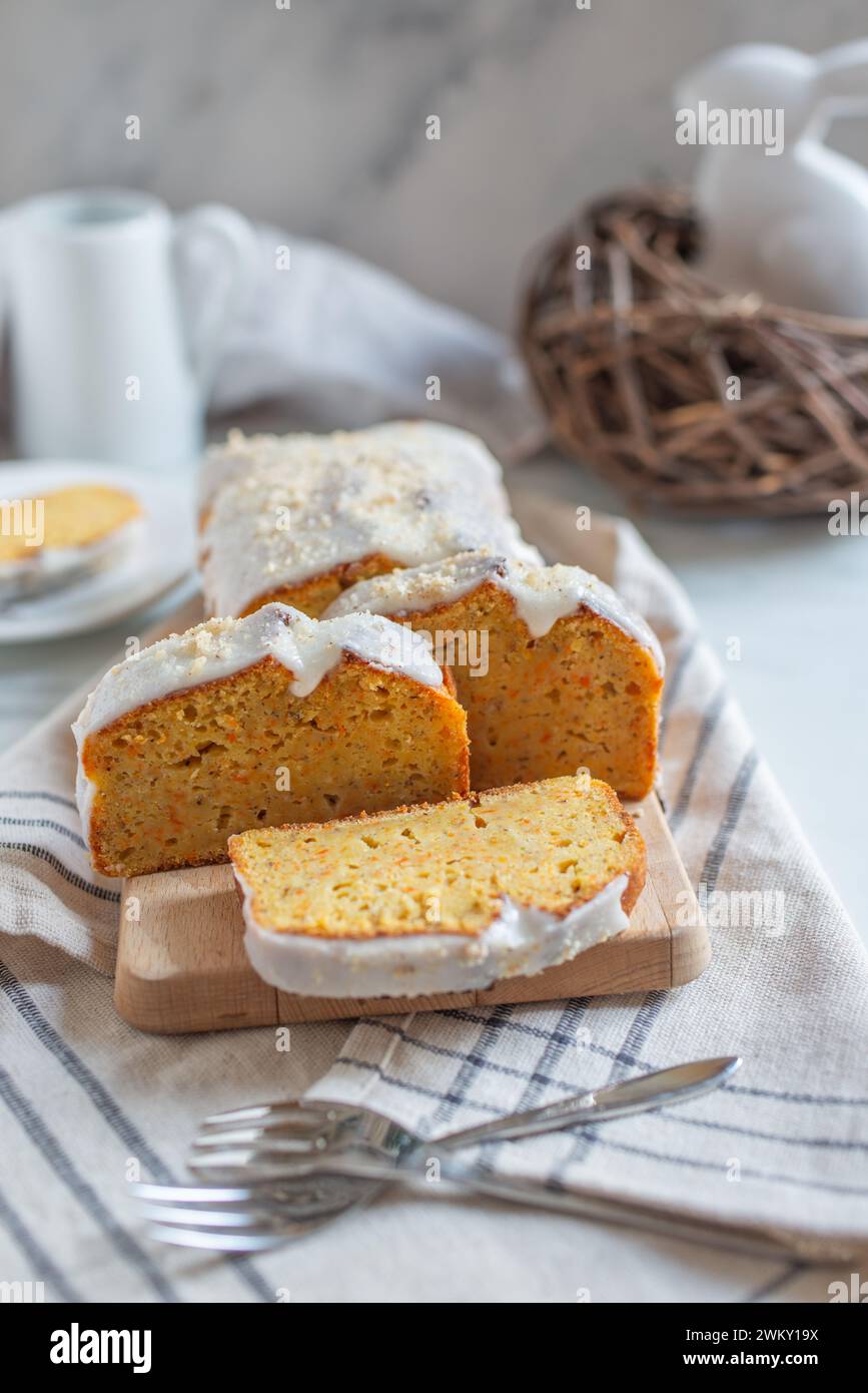 home made carrot sponge cake Stock Photo - Alamy