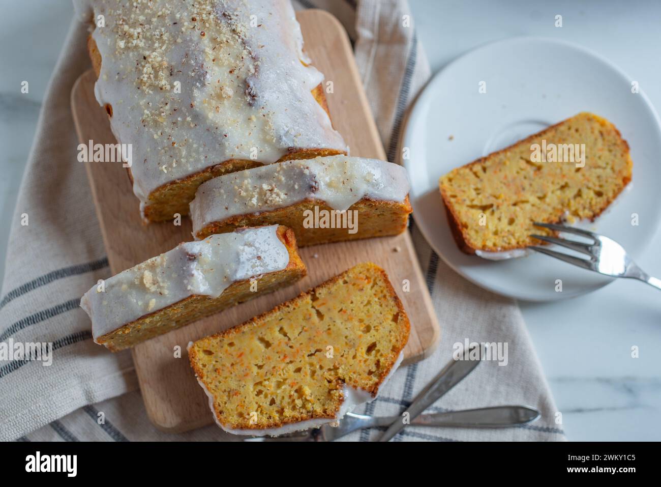 home made carrot sponge cake Stock Photo - Alamy