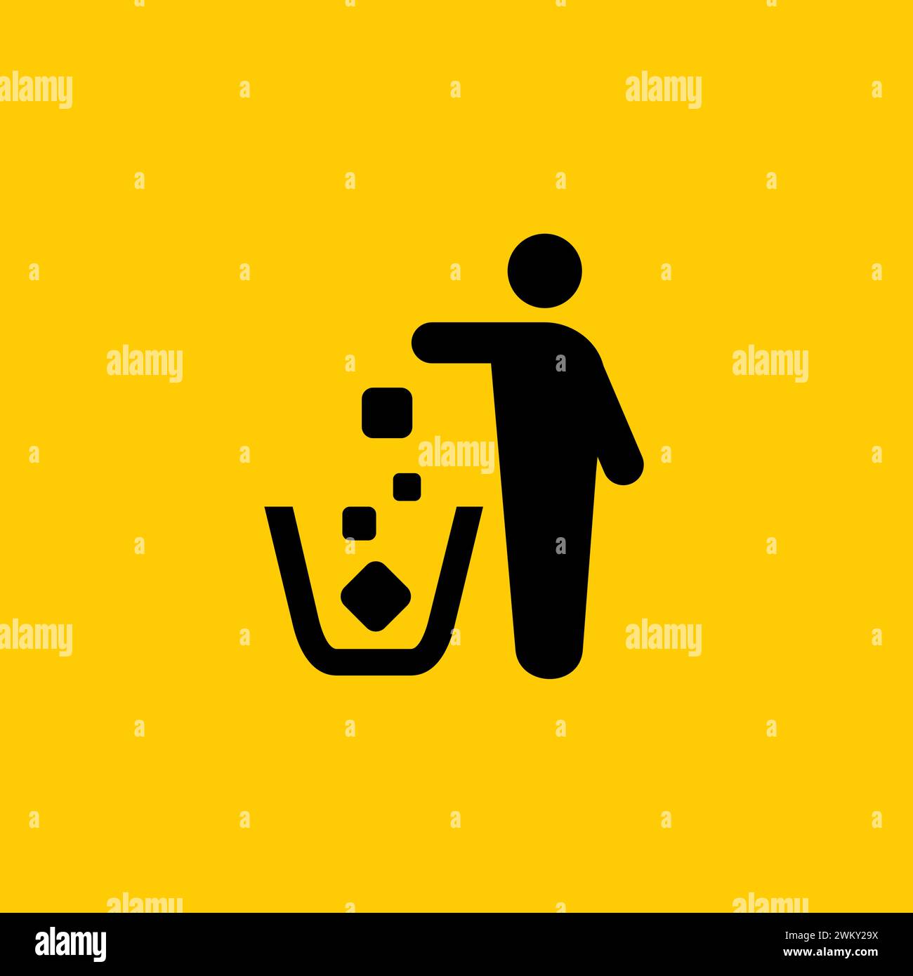 throw the garbage in its place. people sign icon Stock Vector Image ...