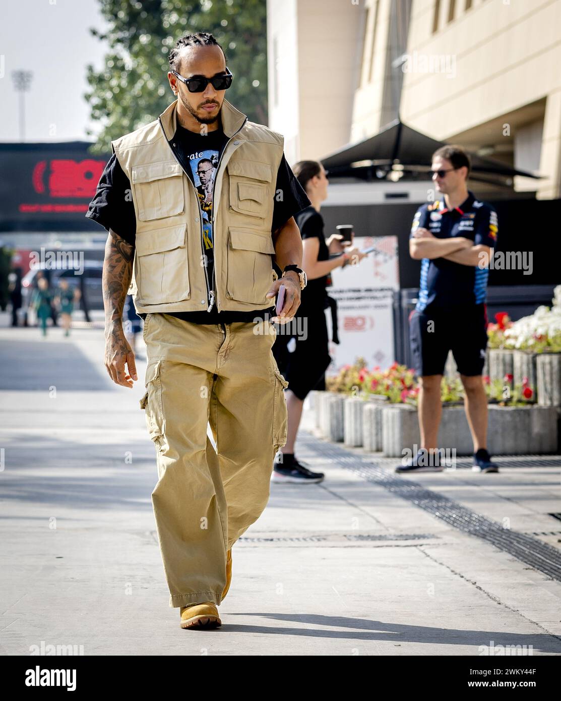 BAHRAIN - Lewis Hamilton (Mercedes) during the third day of testing at ...