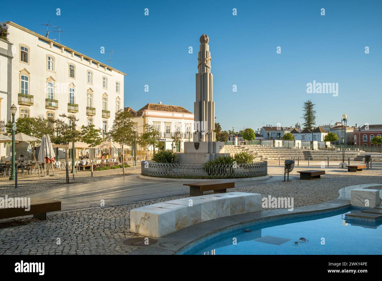 France Africa war memorial on the Praca da Republica square in Tavira ...
