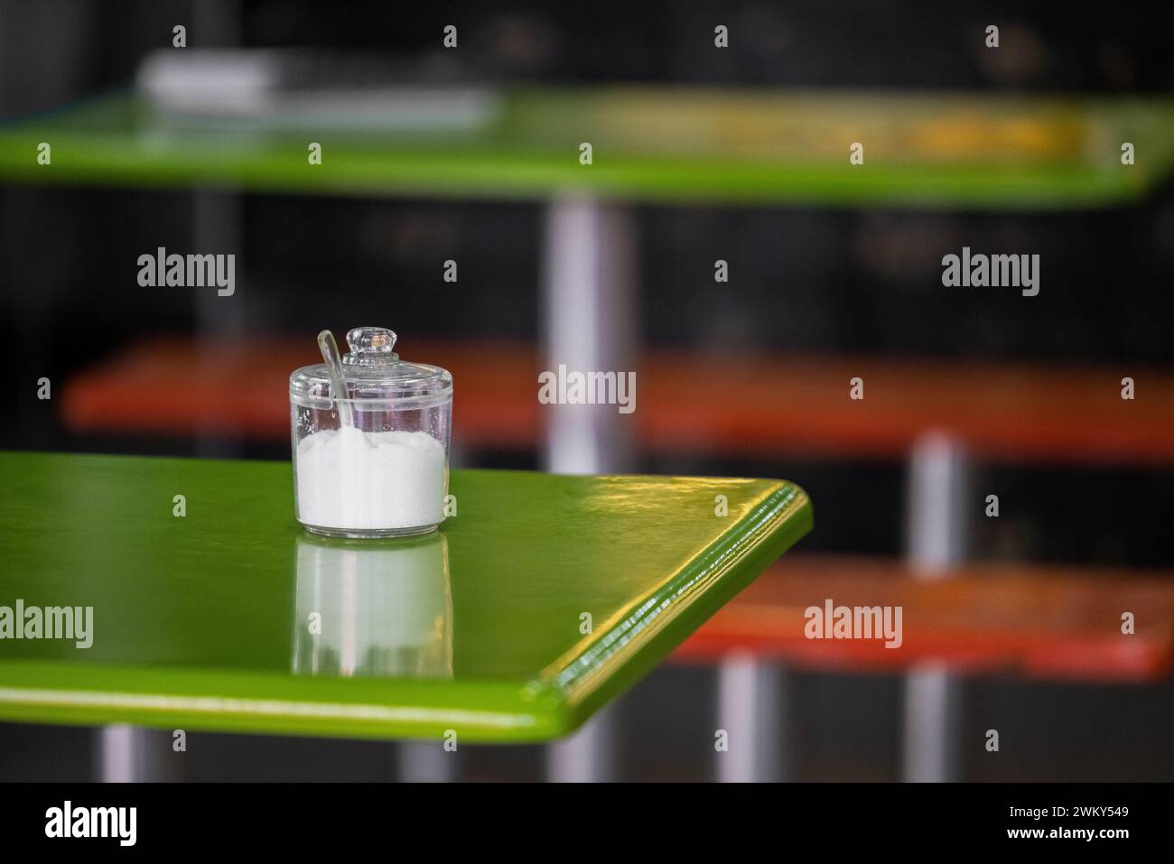 Regular Table Salt on cafe table in Asia Stock Photo - Alamy