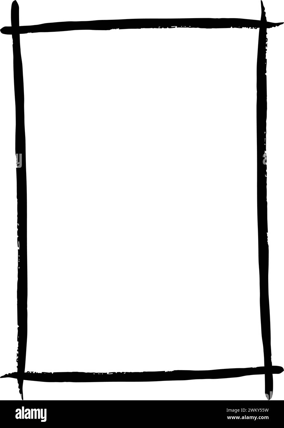 Frame border grunge shape icon, vertical, rectangle decorative doodle ...