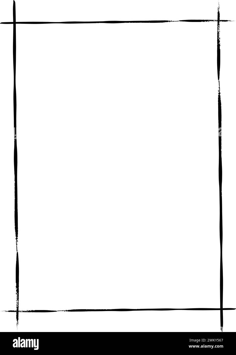 Frame border grunge shape icon, vertical, rectangle decorative doodle ...