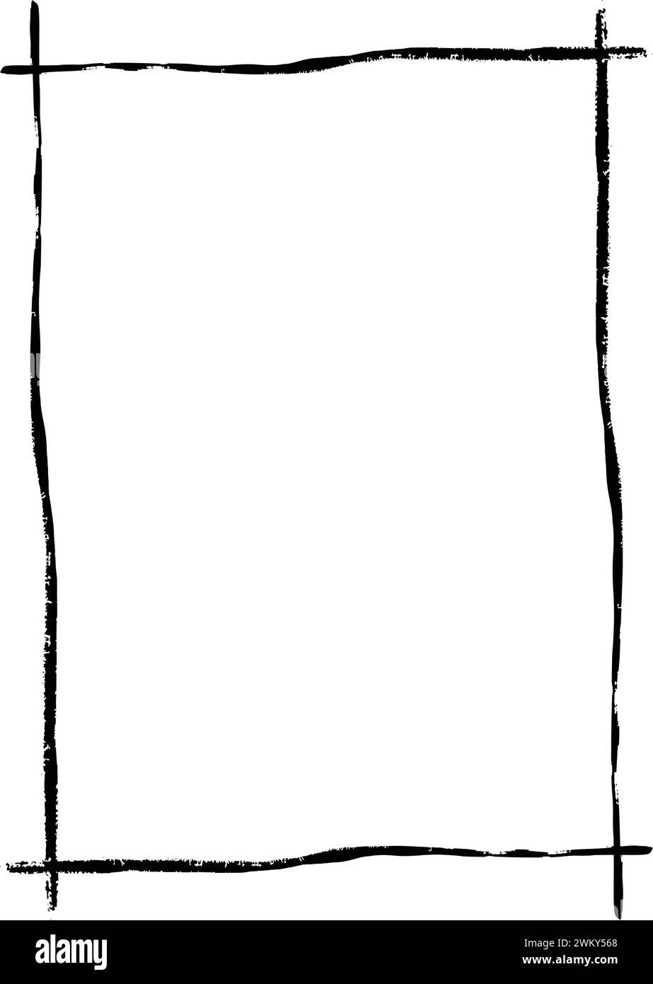 Frame border grunge shape icon, vertical, rectangle decorative doodle ...