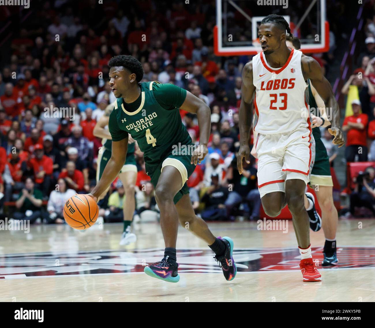 Colorado State guard Isaiah Stevens leads a fast break past New Mexico ...