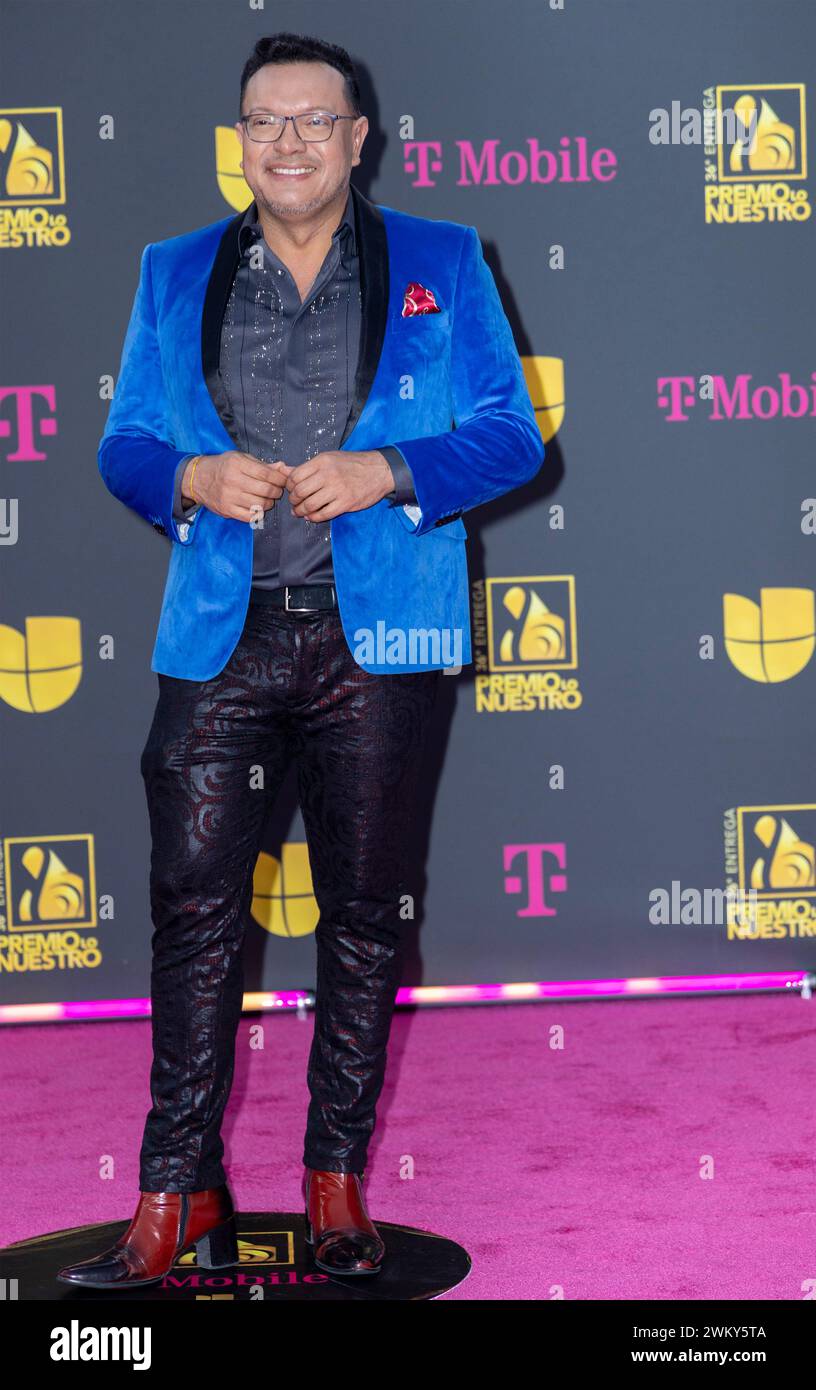Miami, United States. 22nd Feb, 2024. Carlos Anaya walks the red carpet ...