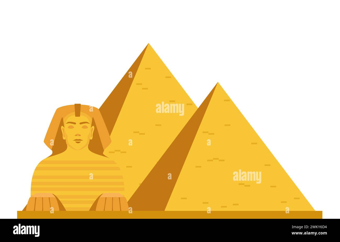 Egypt pyramids with sphinx. Famous African historical place in Giza ...