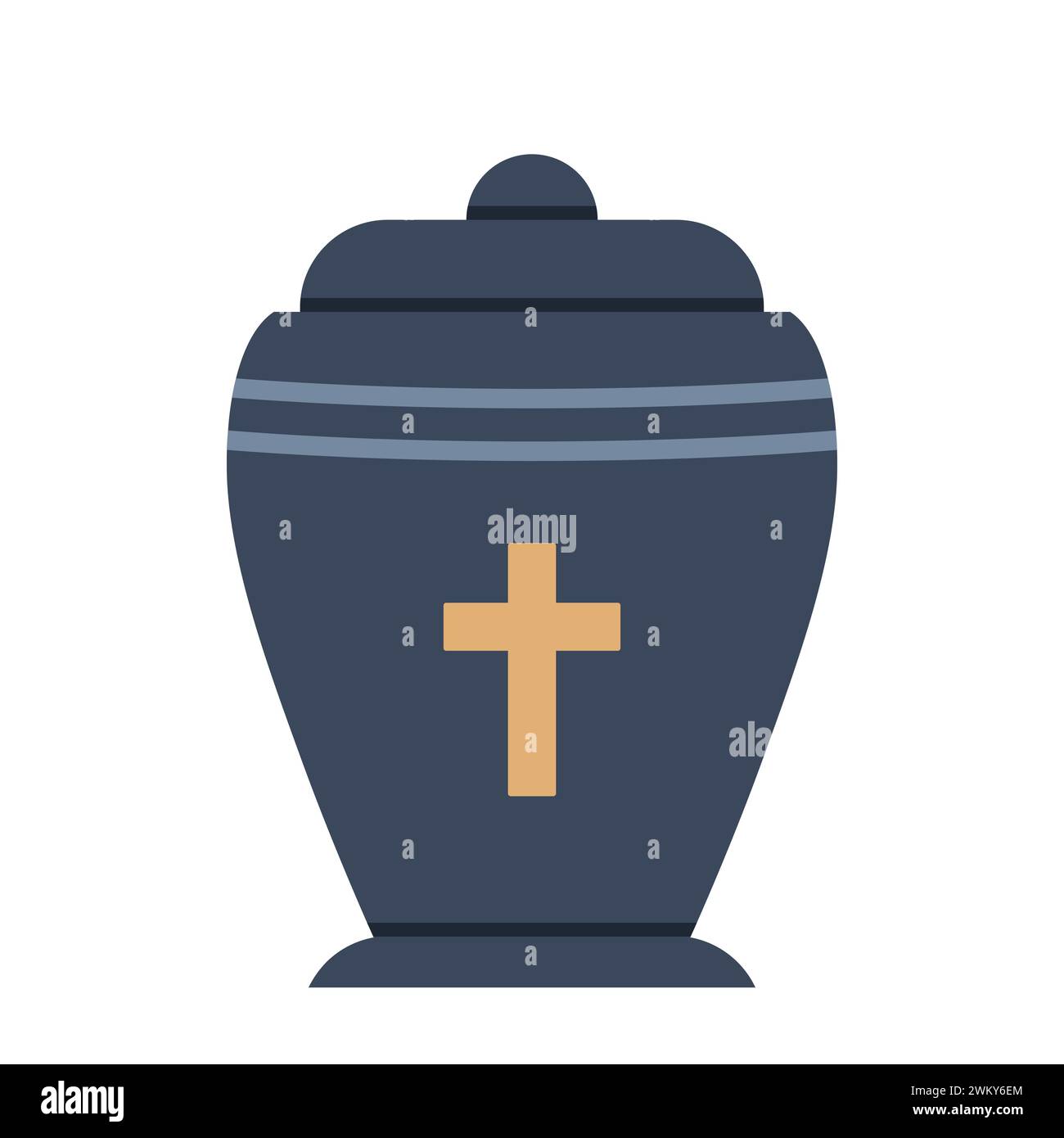 Urn for ashes. Cremation and funeral urn with dust. Burial and dead ...