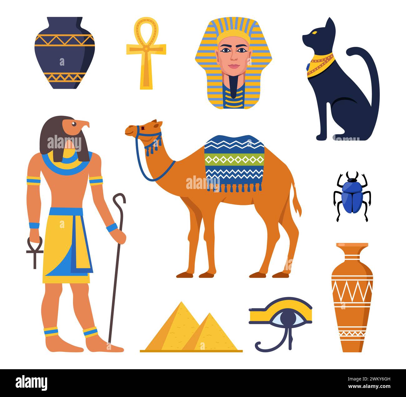 Ancient Egypt collection. Gods, deities and mythological creatures from ...
