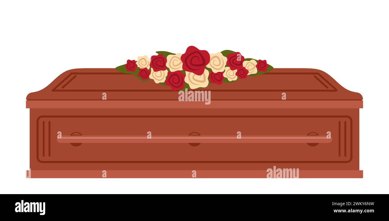 Coffin with flowers on it. Funeral, mourning tradition. Burial ceremony ... Coffin with flowers on it. Funeral, mourning tradition. Burial ceremony ...