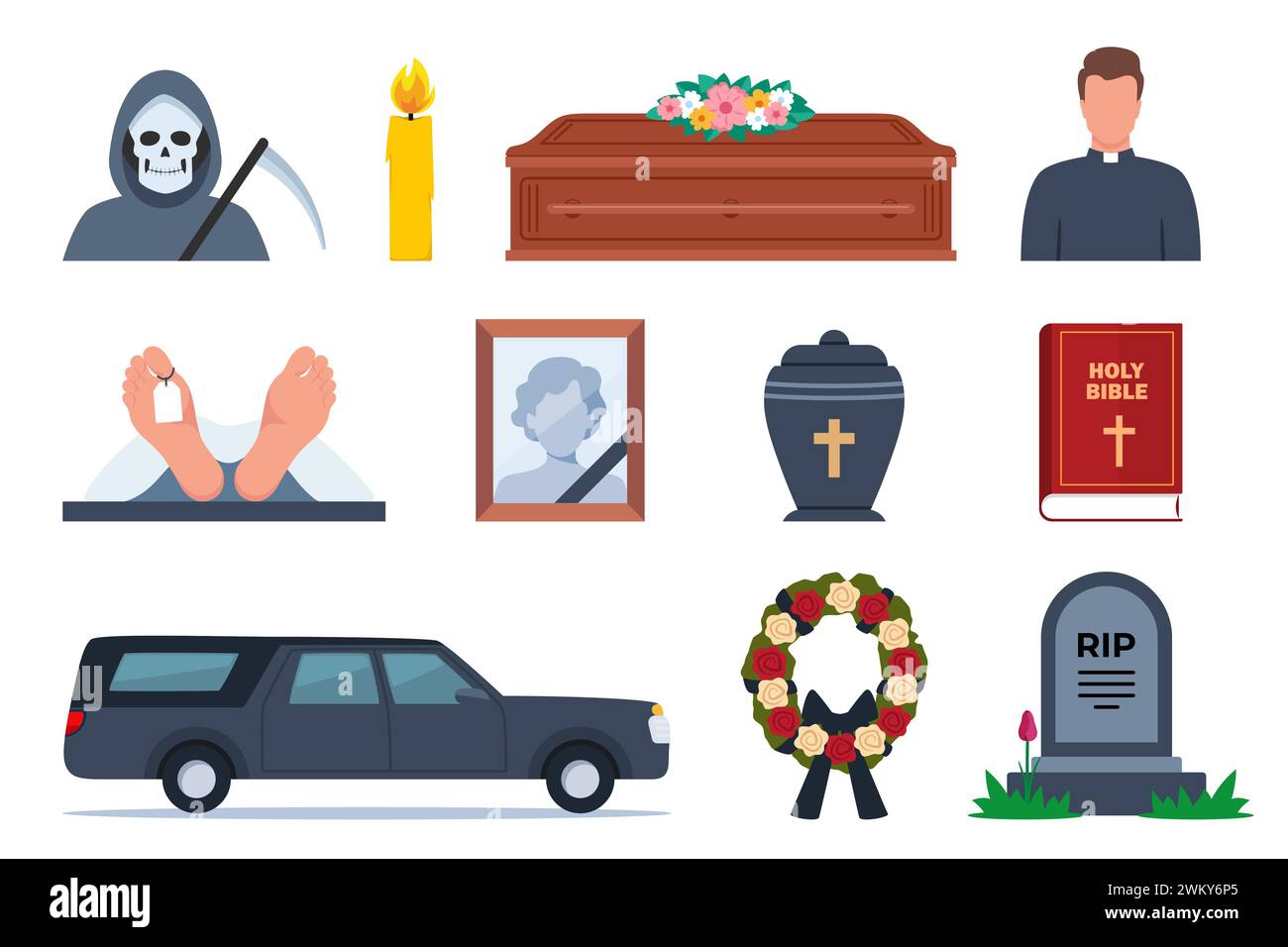 Hearse coffin flowers hi-res stock photography and images - Alamy