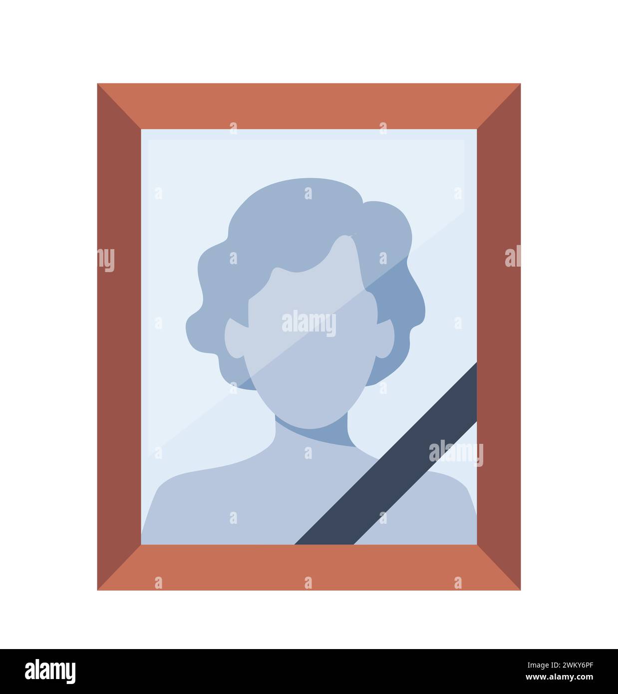 Photo of a dead woman with a black mourning ribbon. Dead woman portrait ...