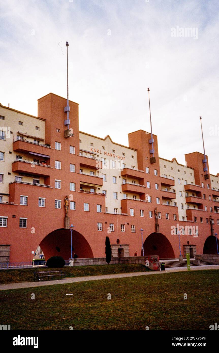 Karl Marx-Hof or Karl Marx Court, Vienna, Austria. The longest single ...