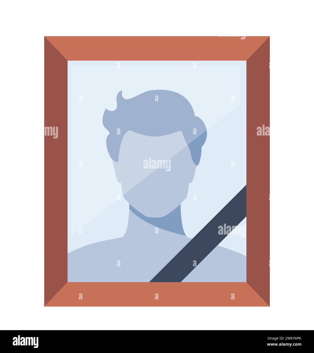 Photo of a dead man with a black mourning ribbon. Dead man portrait ...