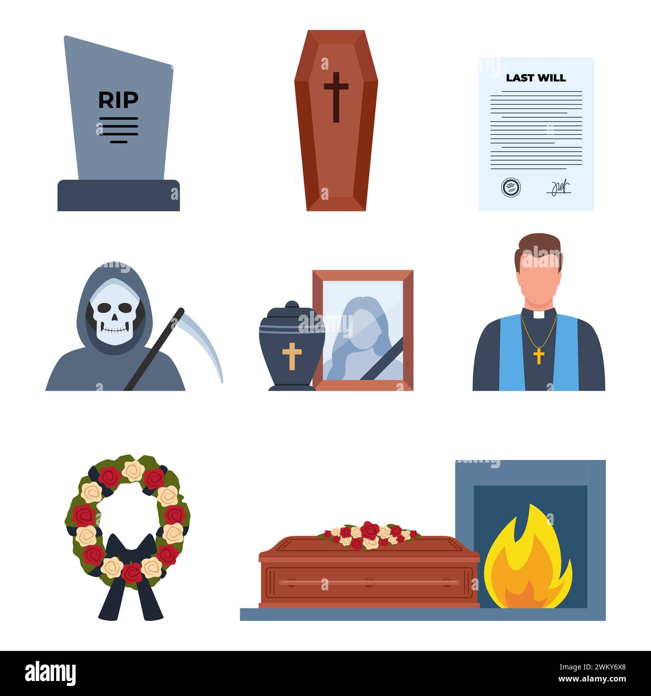 Burial of the ashes Stock Vector Images - Alamy