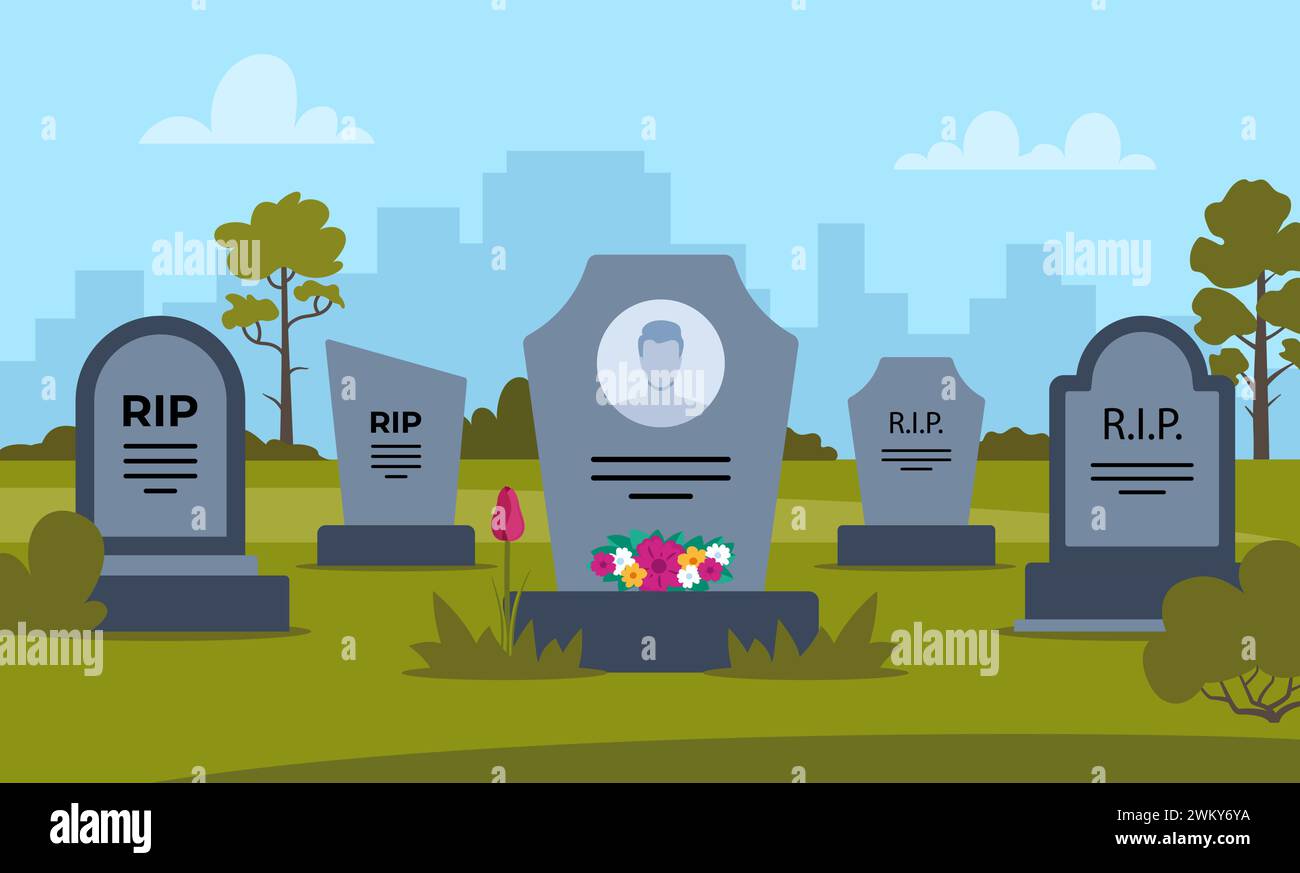 Lawn gravesite Stock Vector Images - Alamy