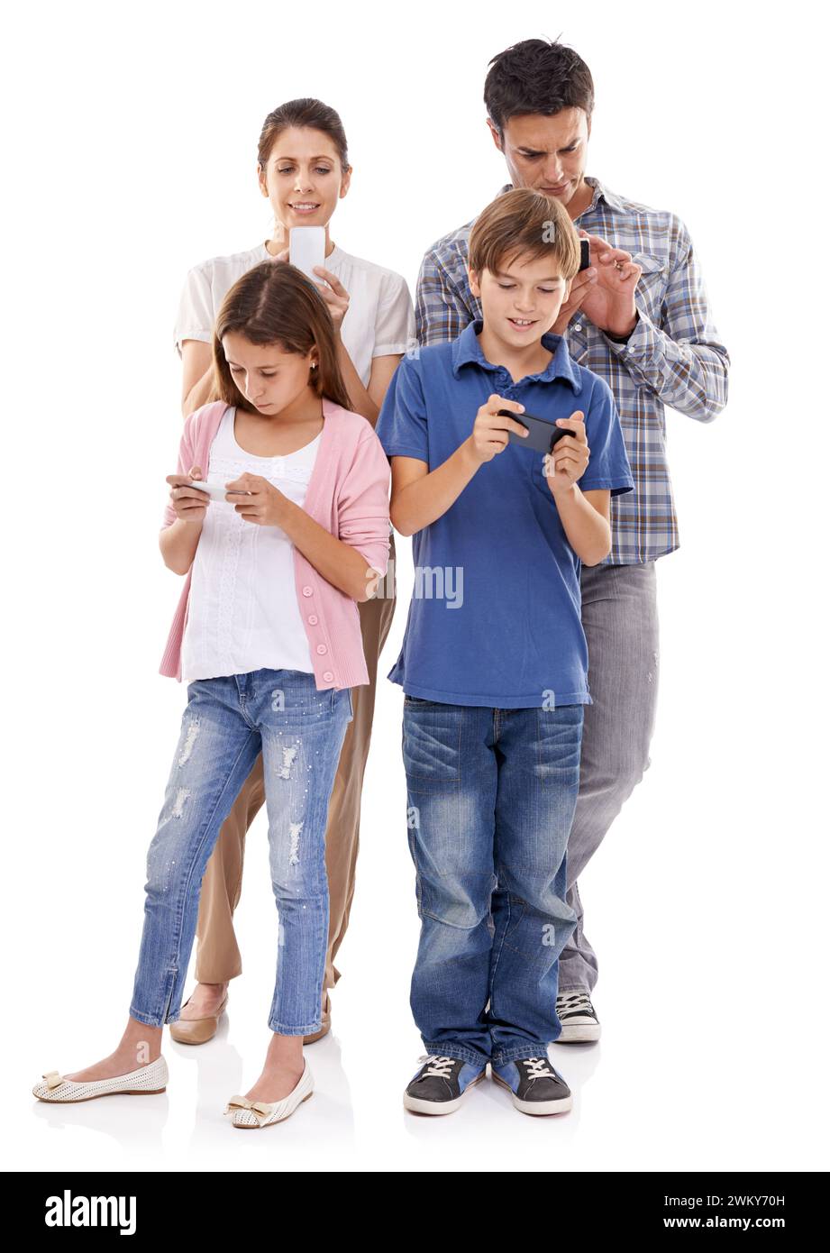 Parents talking child in background Cut Out Stock Images & Pictures - Alamy