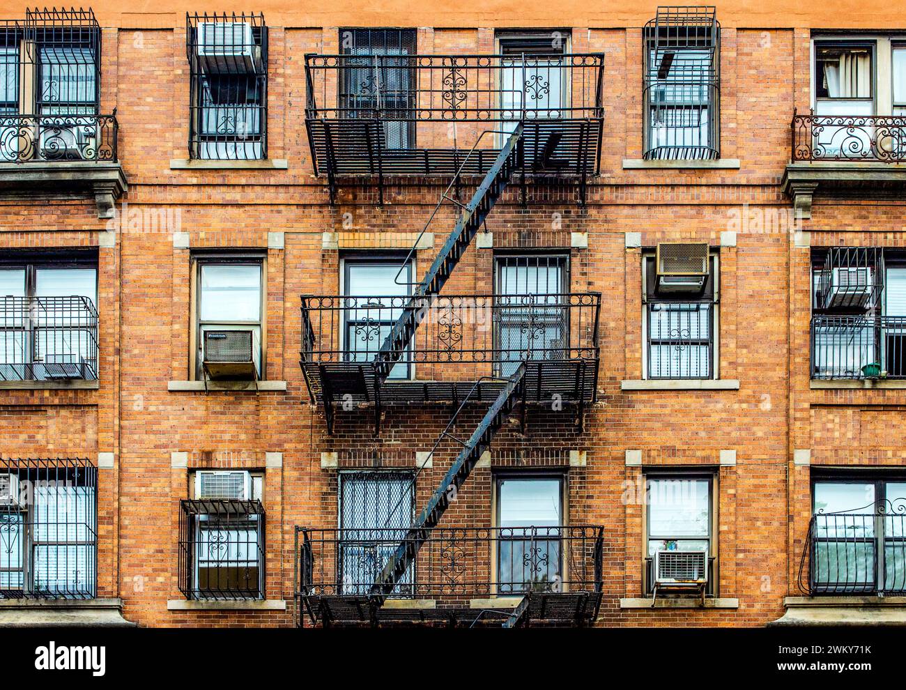 Typical American blocks of the Williamsburg neighborhood in New York ...