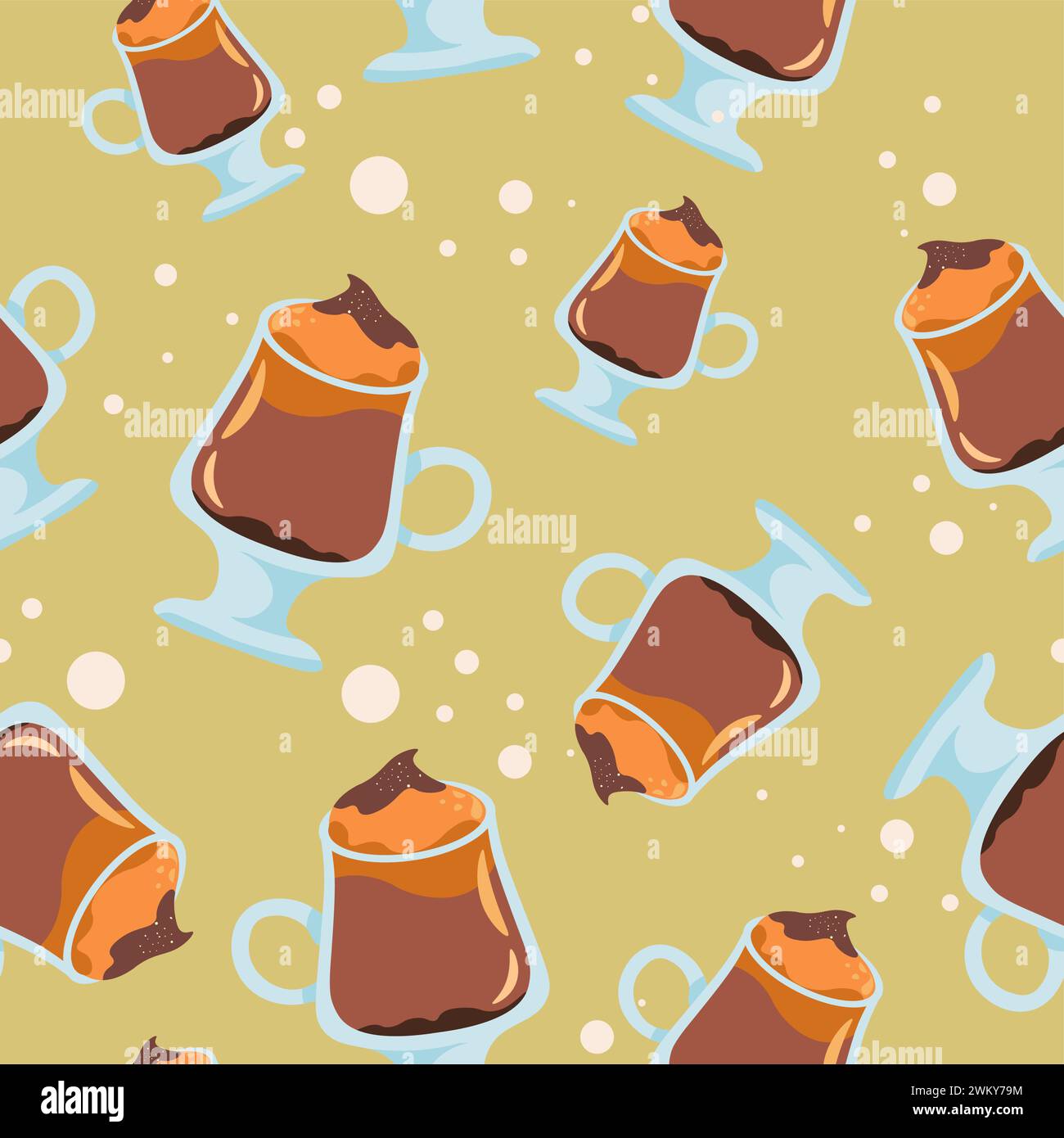Frappe Cup Seamless Pattern Design Stock Vector Image & Art - Alamy