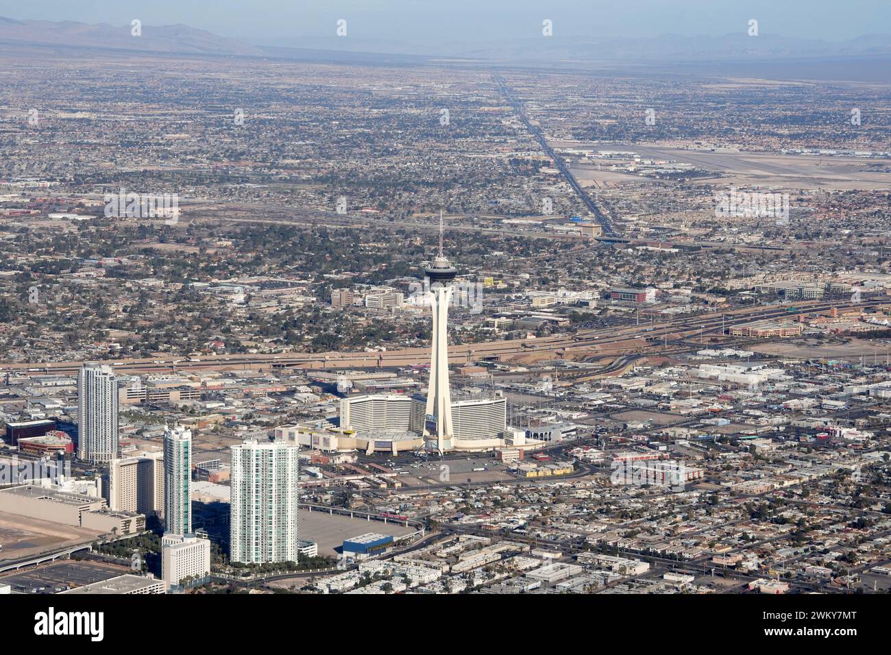 A general overall aerial view of the Stratosphere on the Las Vegas ...