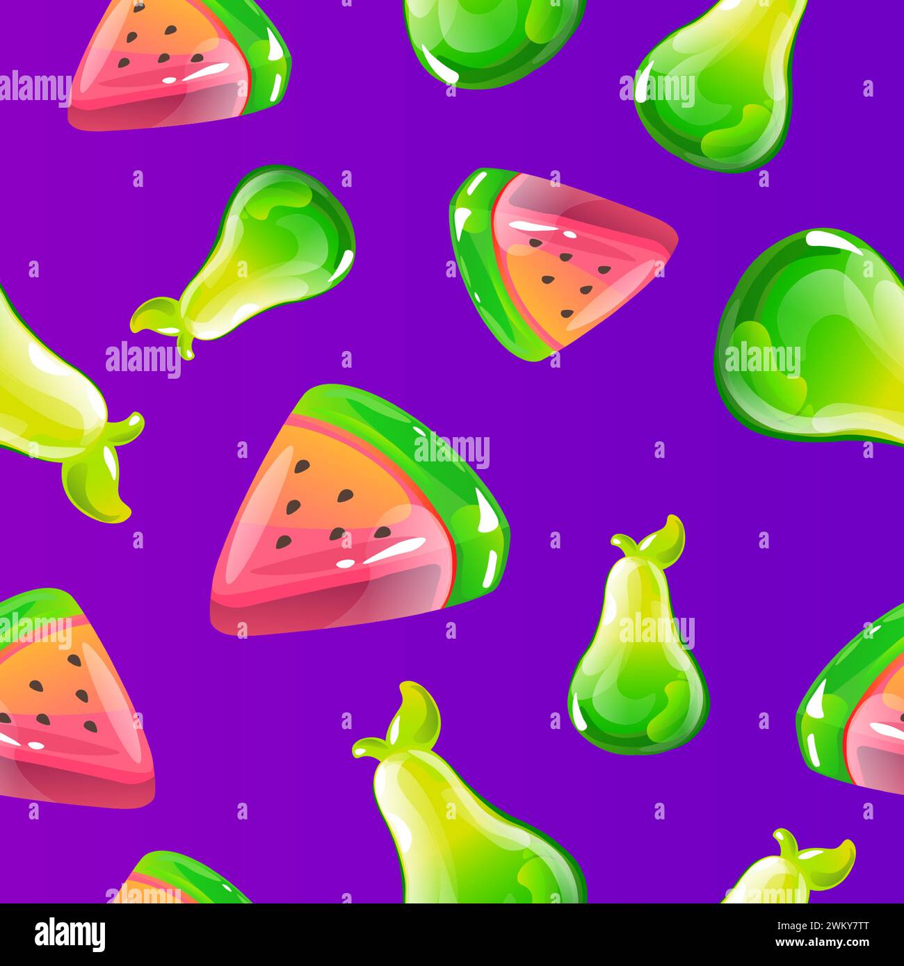 Watermelon and Pear Candy Pattern Stock Vector Image & Art - Alamy