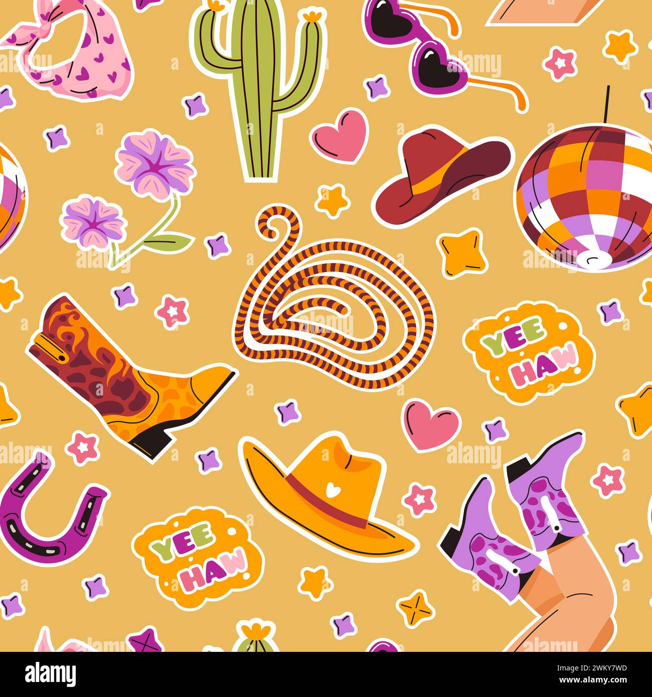 Western Themed Seamless Pattern Stock Vector Image & Art - Alamy