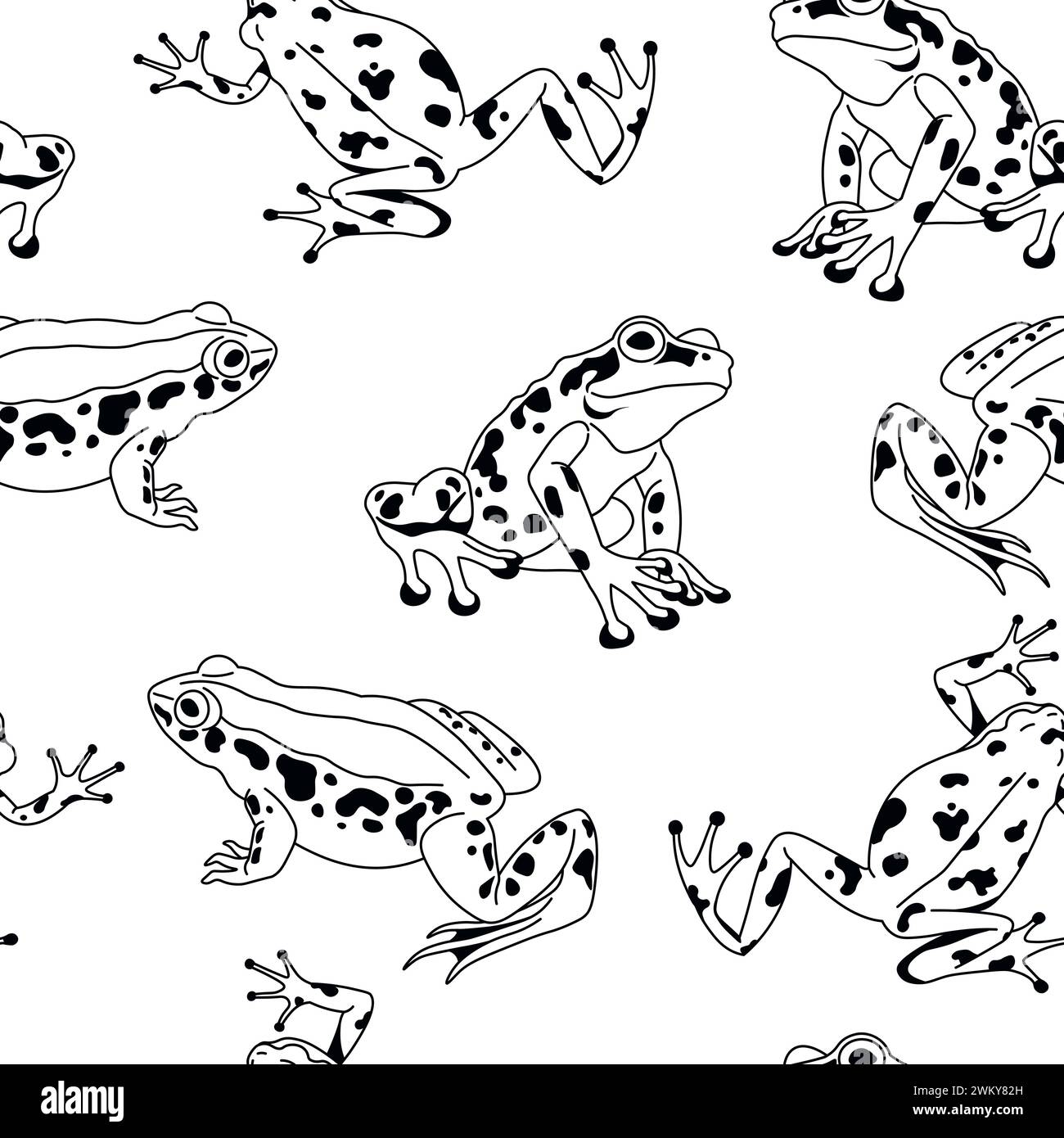 Various Frogs Seamless Background Stock Vector Image & Art - Alamy