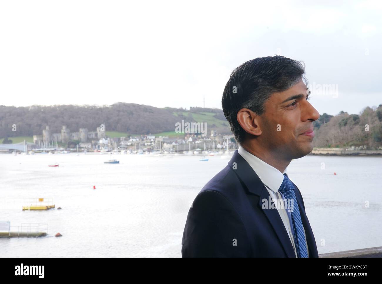Prime Minister Rishi Sunak taking part in a media interview Deganwy ...