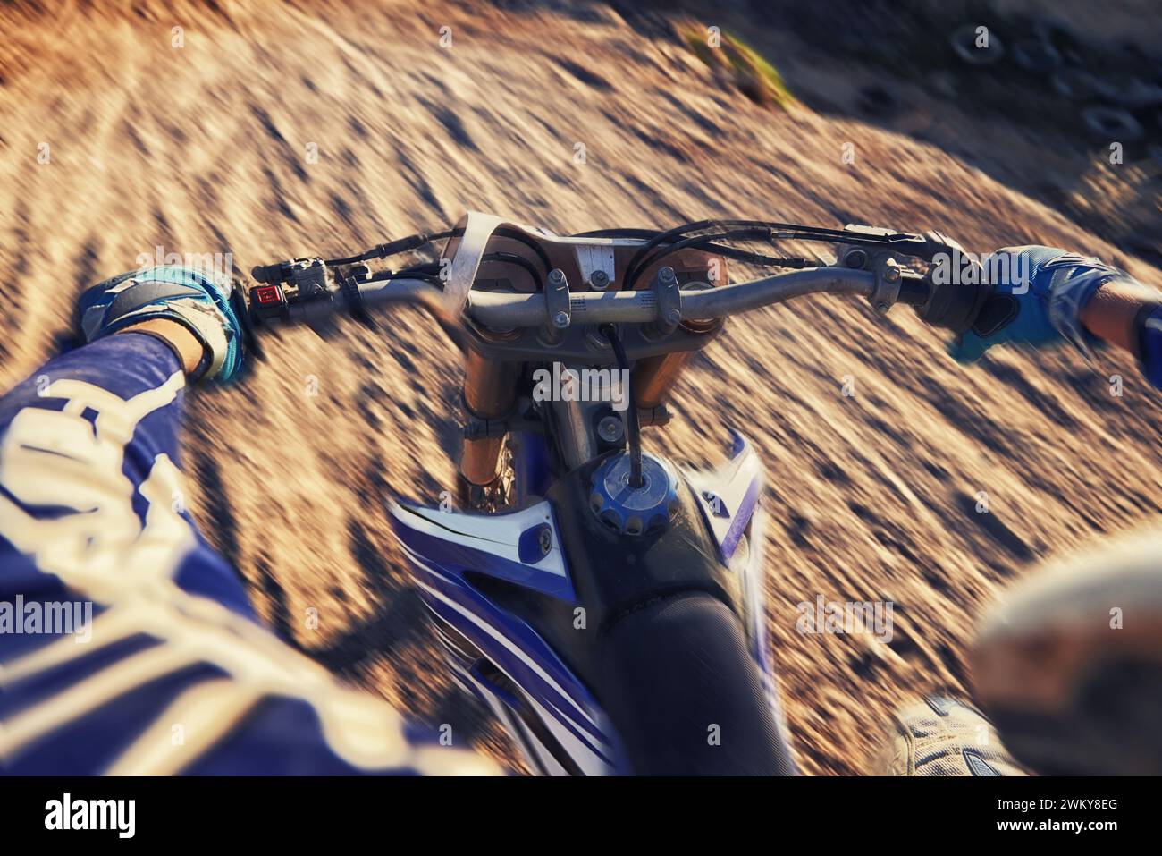 Motorcycle, perspective and speed for competition, performance and ...