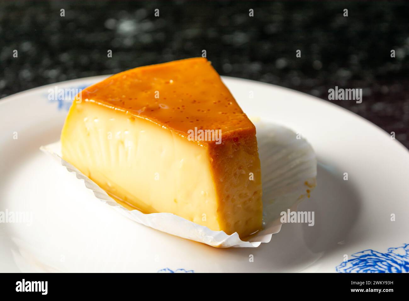 A traditional Brazilian pudding known as pudim de leite, milk pudding ...