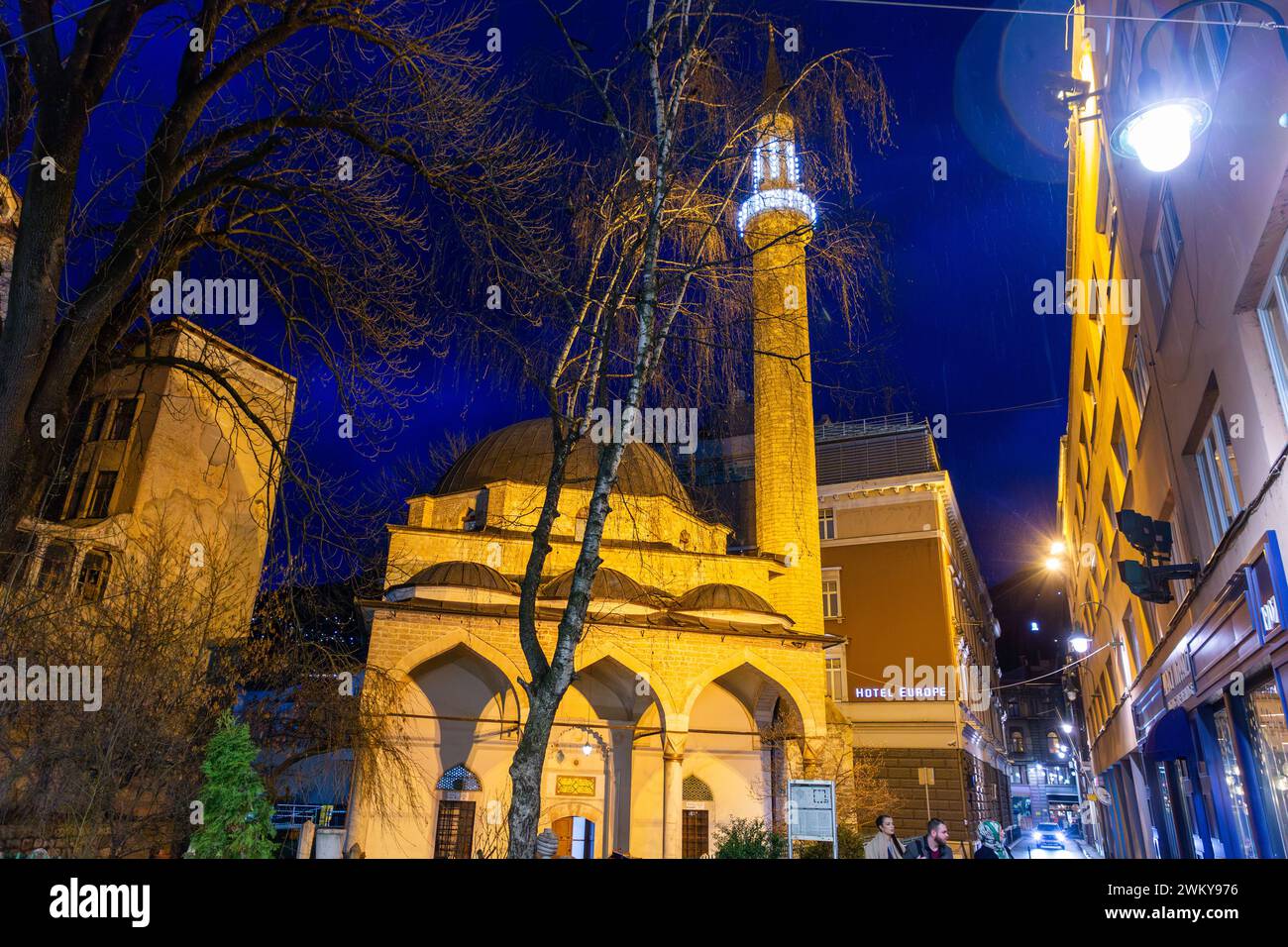 Sarajevo - Bosnia and Herzegovina - 10 FEB 2024: Ferhadija Mosque, also ...