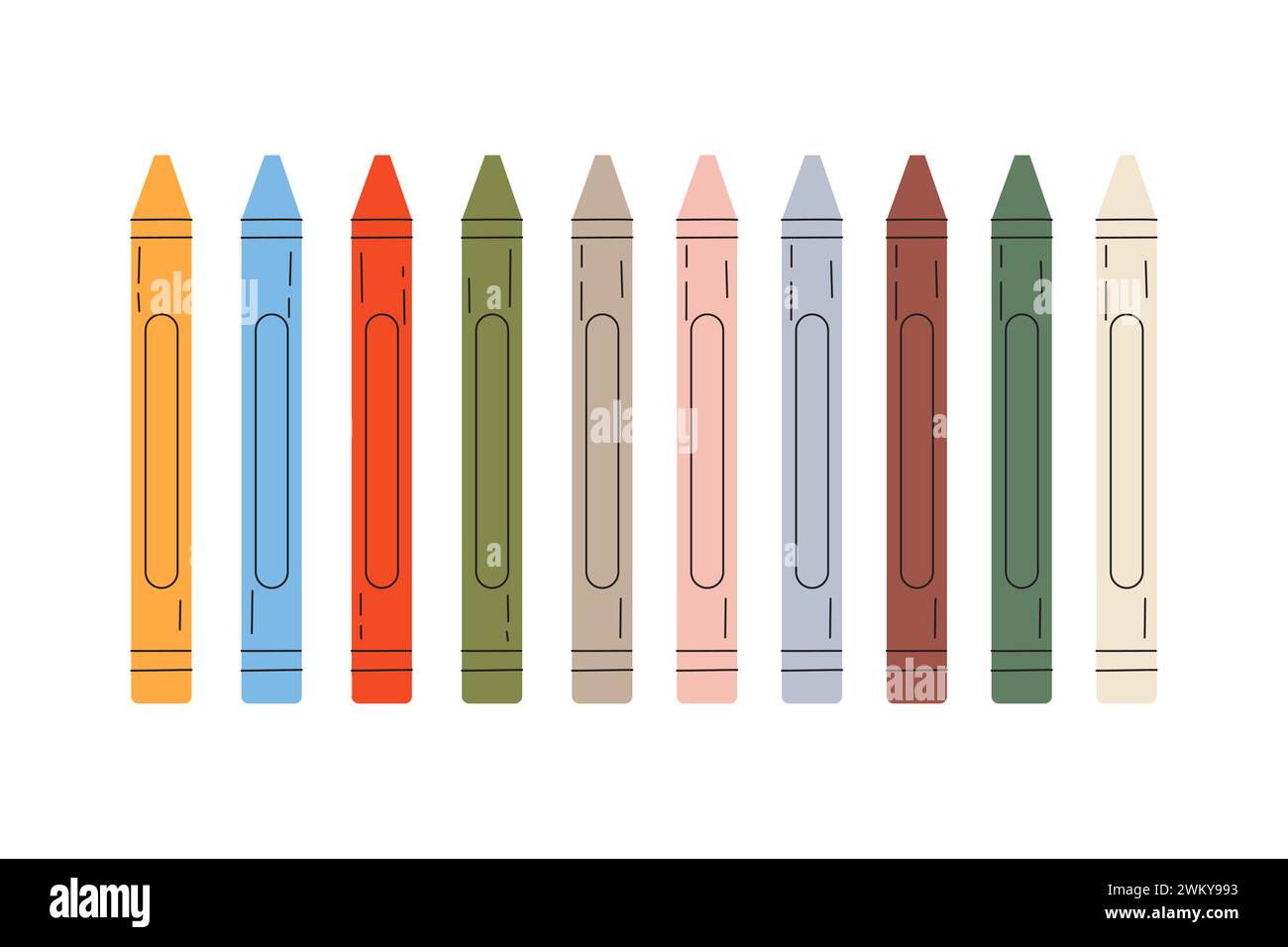 Set of colorful wax crayons Stock Vector Image & Art - Alamy