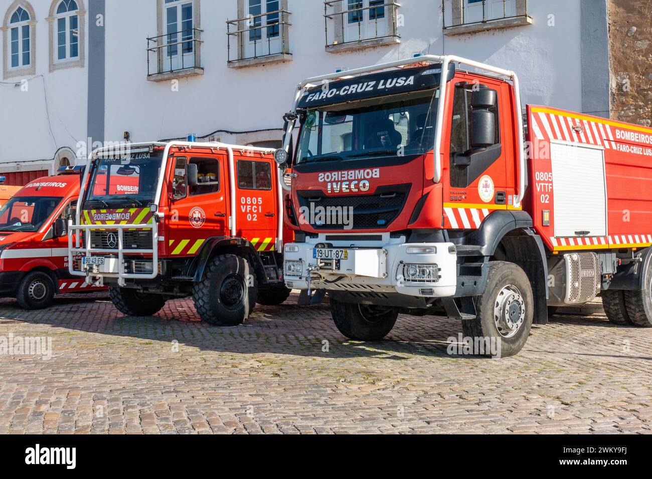 Faro Bombeiros Fire Trucks And Emergency Vehicles Parked Outside The ...