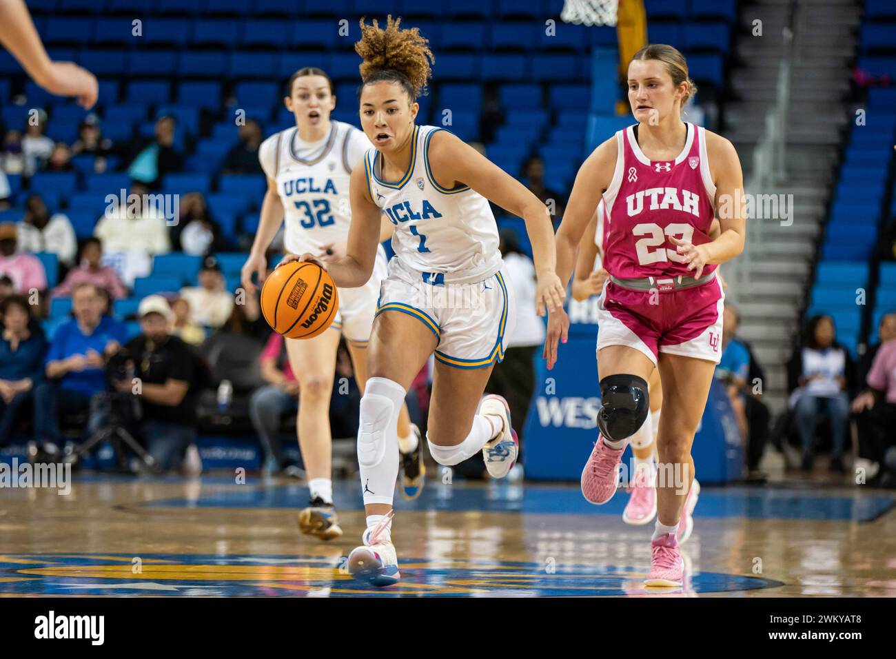 UCLA Bruins guard Kiki Rice (1) brings the ball up court during a NCAA ...