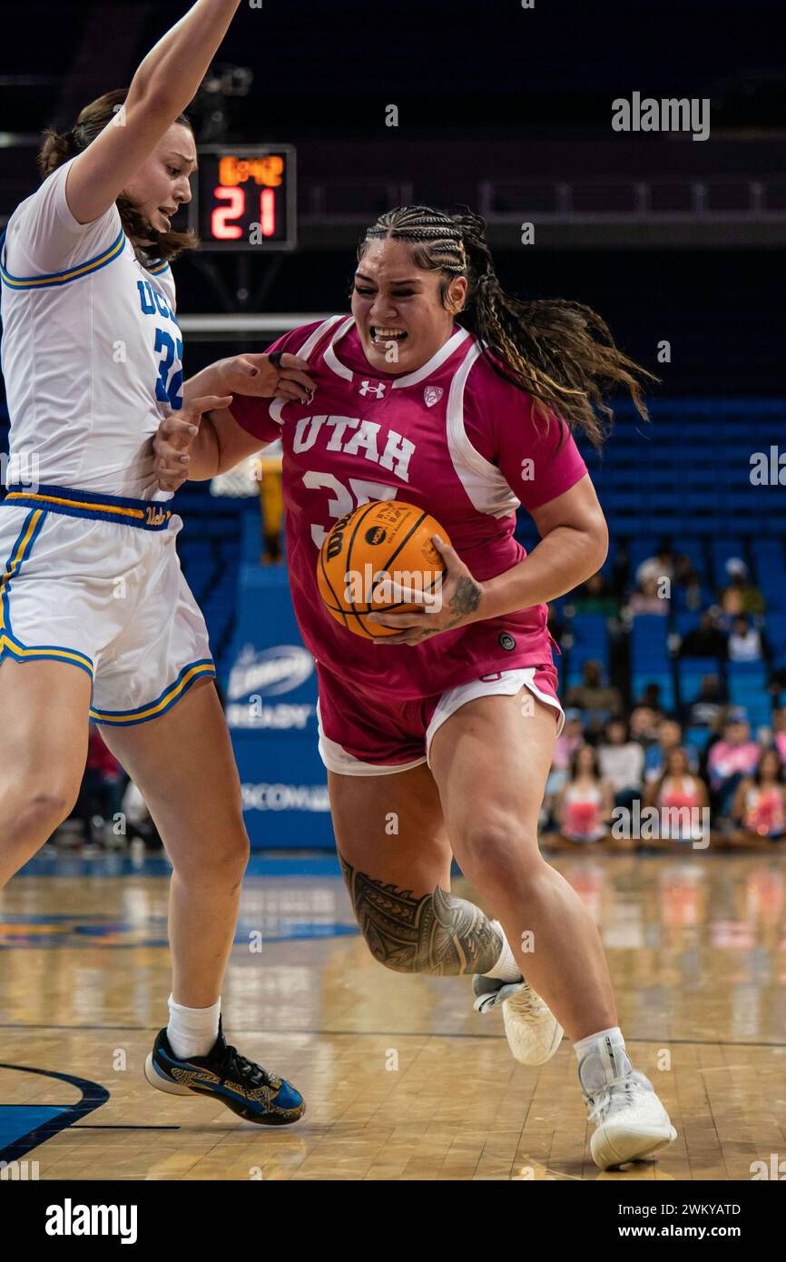 Utah Utes forward Alissa Pili (35) drives against UCLA Bruins forward ...
